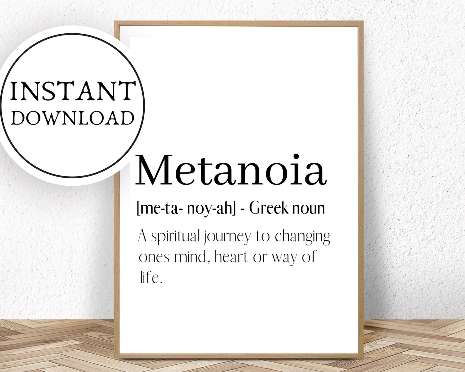 Metanoia Greek Word Definition Print | Quote | Inspirational ...