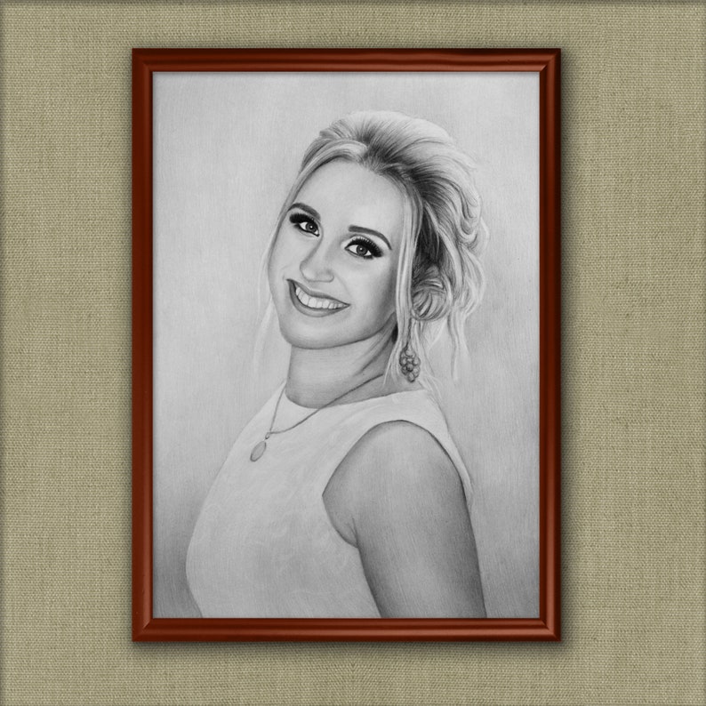 Custom Commission Girls Female Portrait Graphite Pencil | Etsy