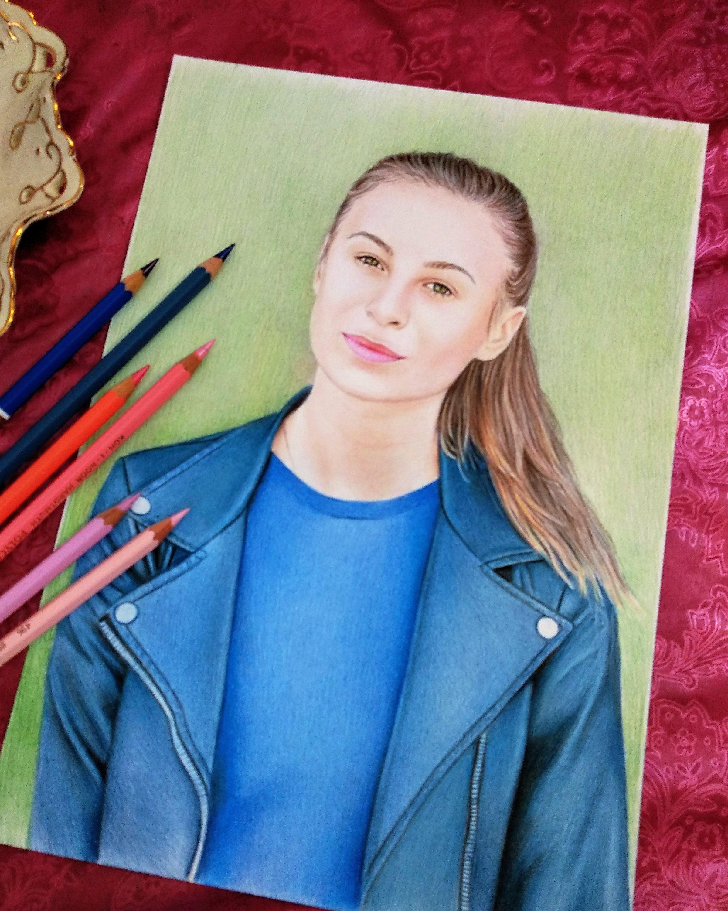 Pencil Commission Custom Girls Portrait From Photo. Girlfriend | Etsy