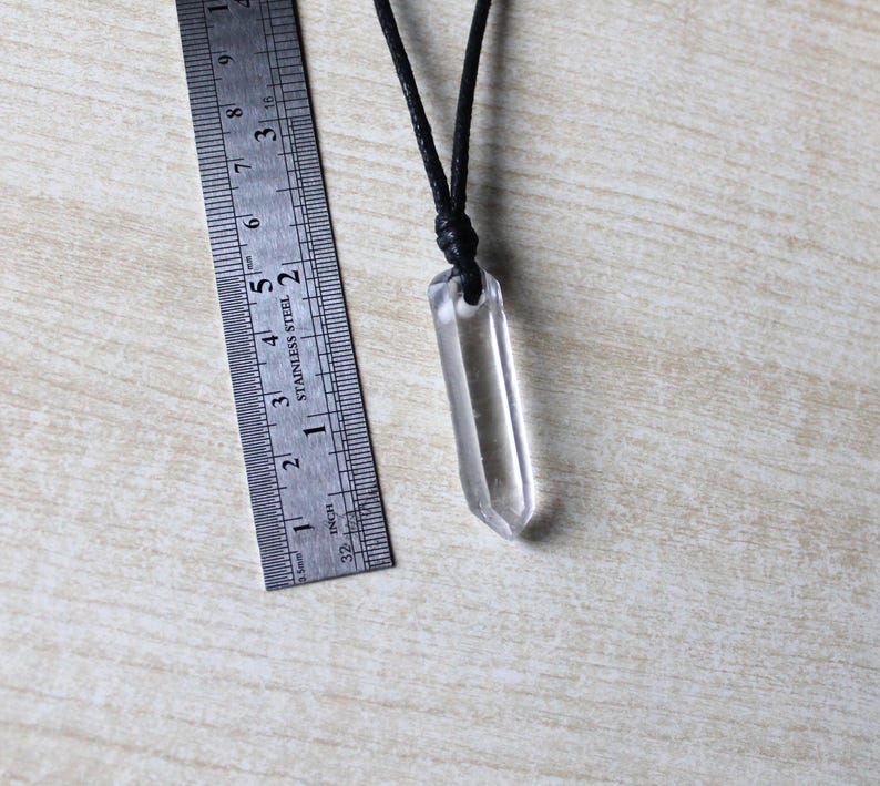 Tourmalinated Quartz Crystal Pendant Necklace Clear Quartz Tourmaline ...