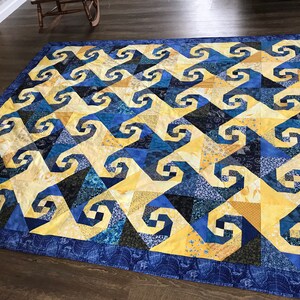 Blue and Yellow Virginia Reel Quilt - Etsy