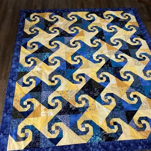 Blue and Yellow Virginia Reel Quilt - Etsy