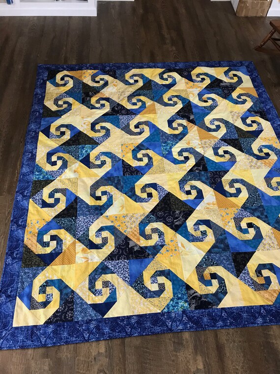 Blue and Yellow Virginia Reel Quilt - Etsy