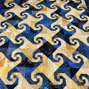 Blue and Yellow Virginia Reel Quilt - Etsy