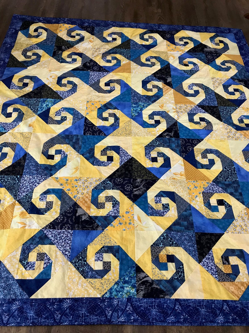 Blue and Yellow Virginia Reel Quilt - Etsy