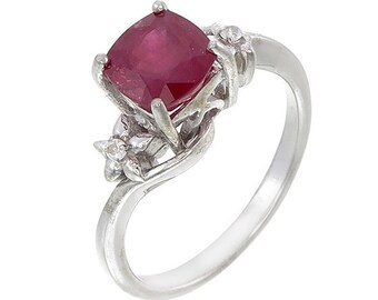 Silver ruby ring | Etsy