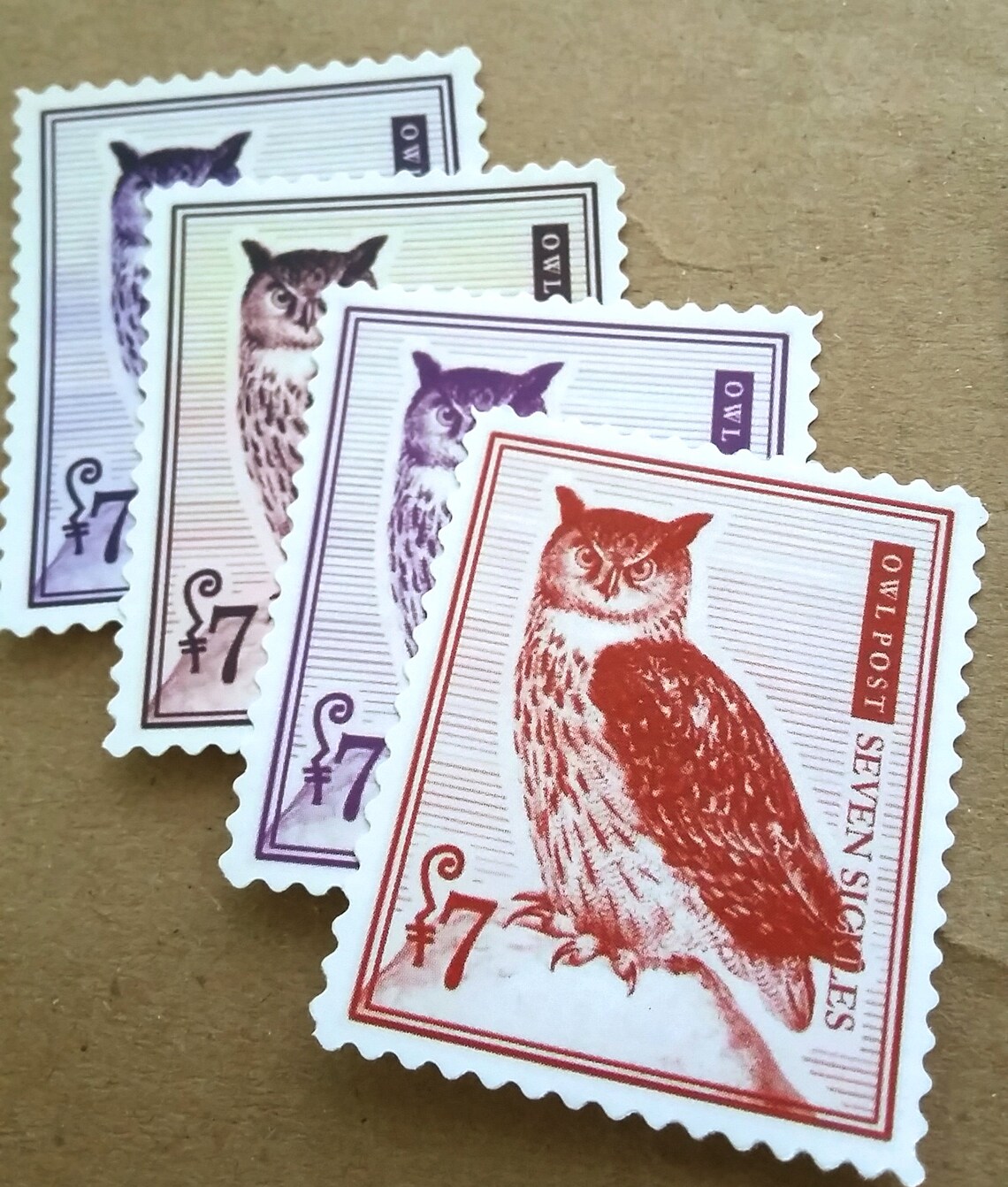 OWL POST Faux Postage Stamps Pack of 14 Artistamp Stickers - Etsy