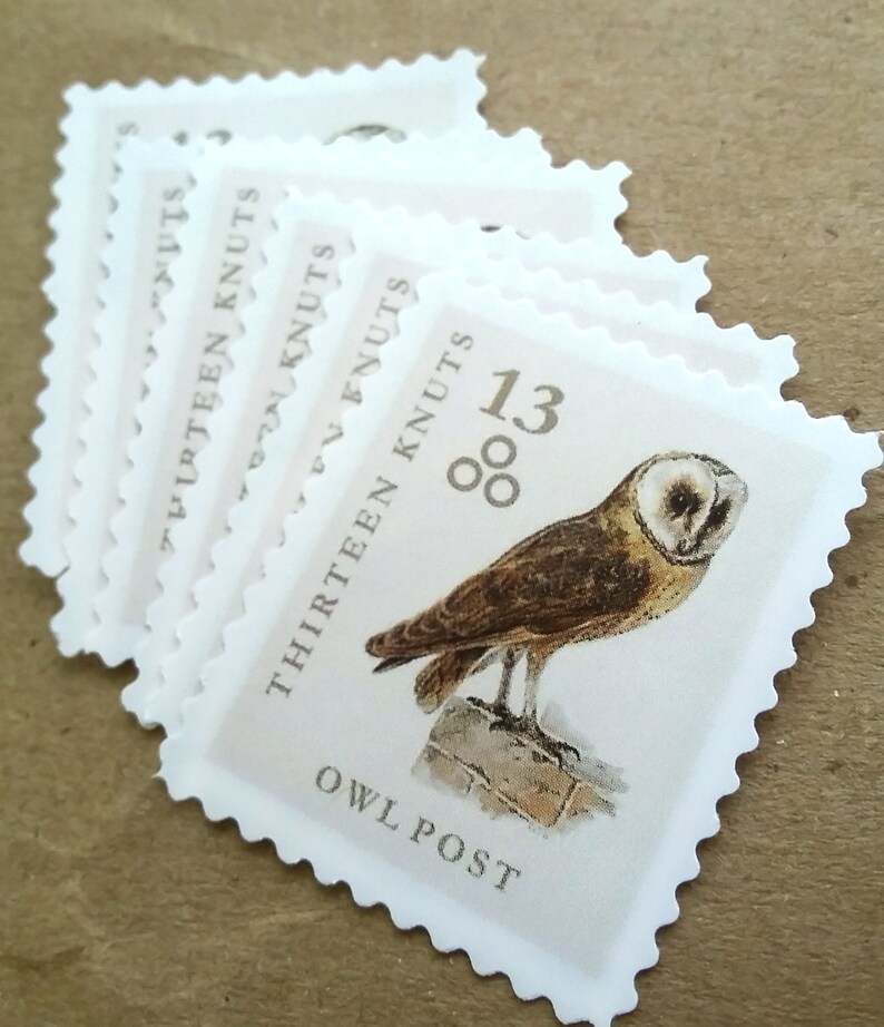 OWL POST Faux Postage Stamps Pack of 14 Artistamp Stickers - Etsy