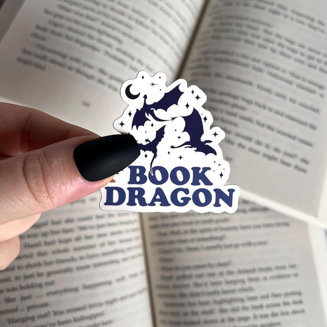Reading Sticker | Book Dragon Sticker | Waterproof Kindle Sticker ...