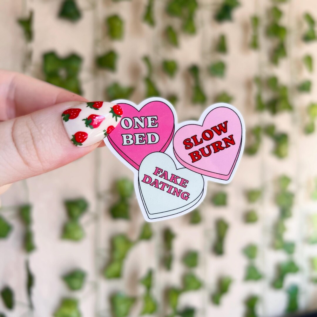 Book Sticker | Candy Heart Trope Sticker | Glossy Kindle Sticker ...