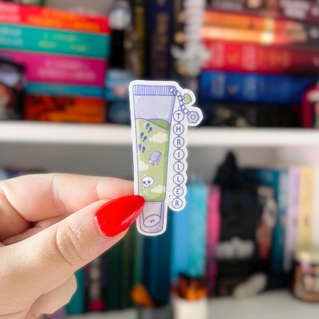 Thriller Book Sticker | Lip Gloss Tube Bookish Sticker | Purple ...