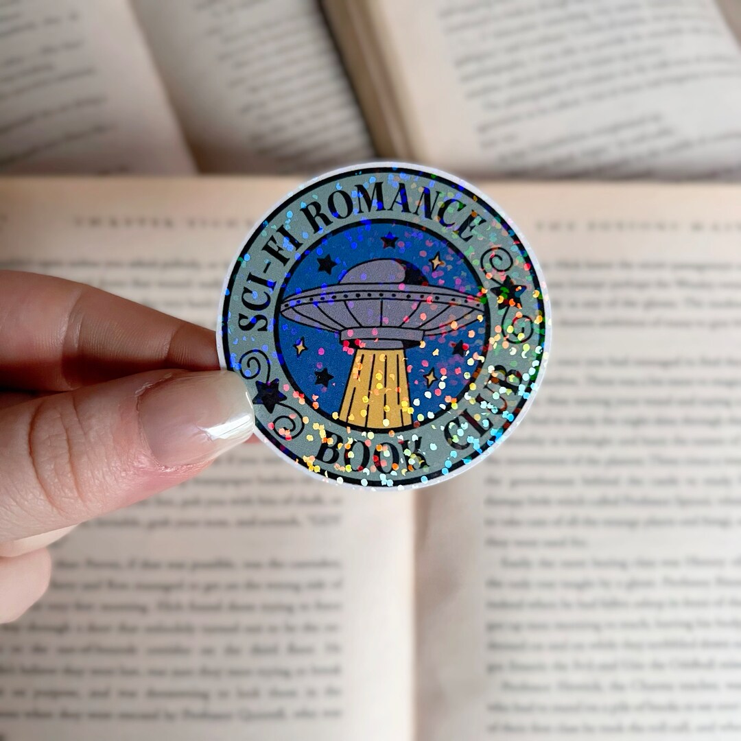 Reading Sticker | Holographic Sci-fi Romance Book Club Sticker ...