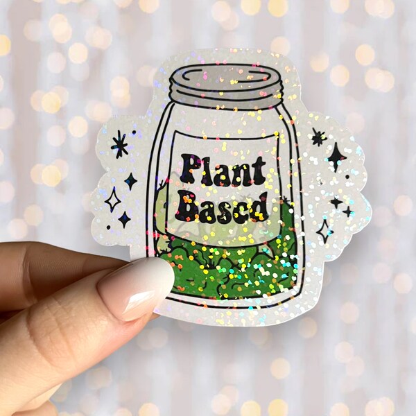 Holographic Glitter Plant Sticker - Etsy