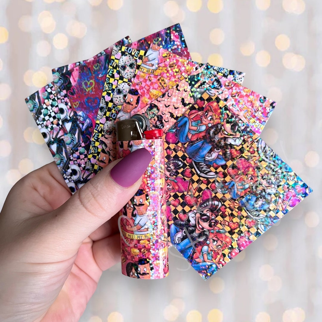 Holographic Valentines Lighter Wrap Waterproof Glitter Vinyl Decal ...