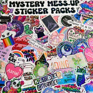 Mystery Sticker Pack | Holographic Mess up Stickers | Waterproof Kindle ...