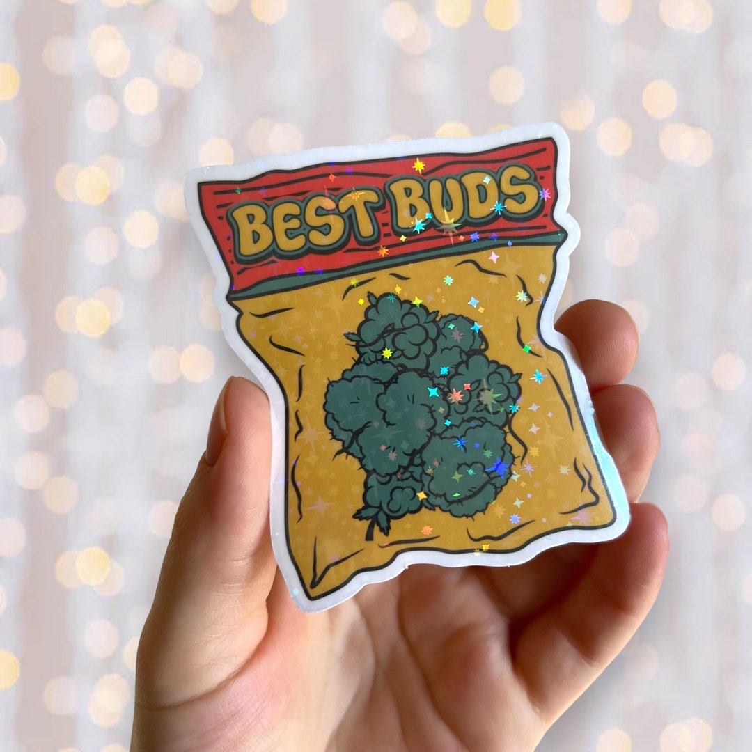 Weed Sticker // Best Buds // Holographic Glitter - Etsy