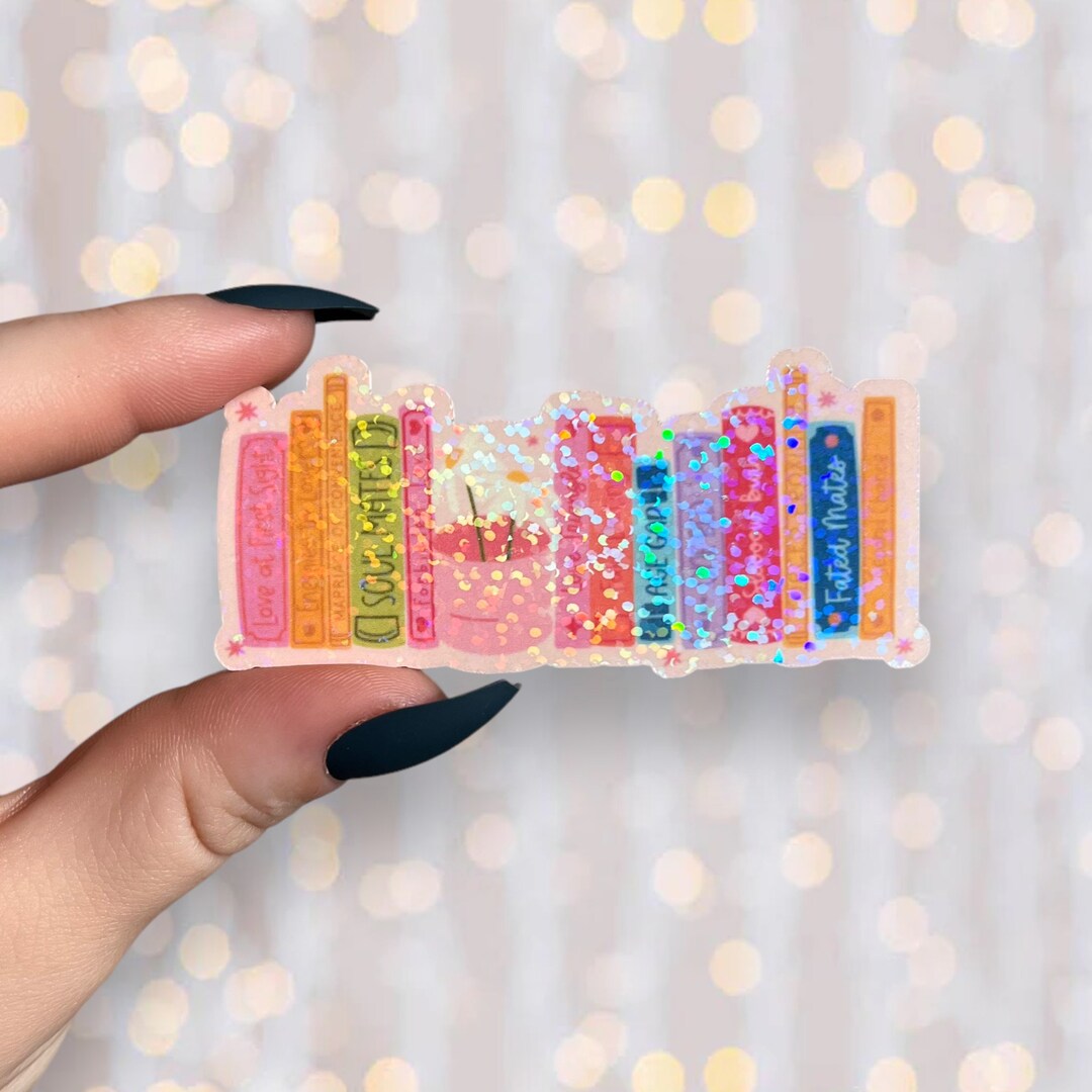 Book Sticker | Holographic Book Tropes Sticker | Book Shelf Sticker ...