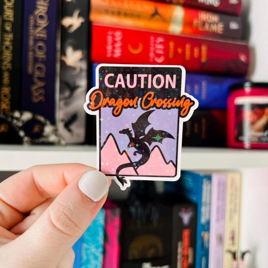 Dragon Sticker | Holographic Fantasy Dragon Crossing Sticker | Kindle ...