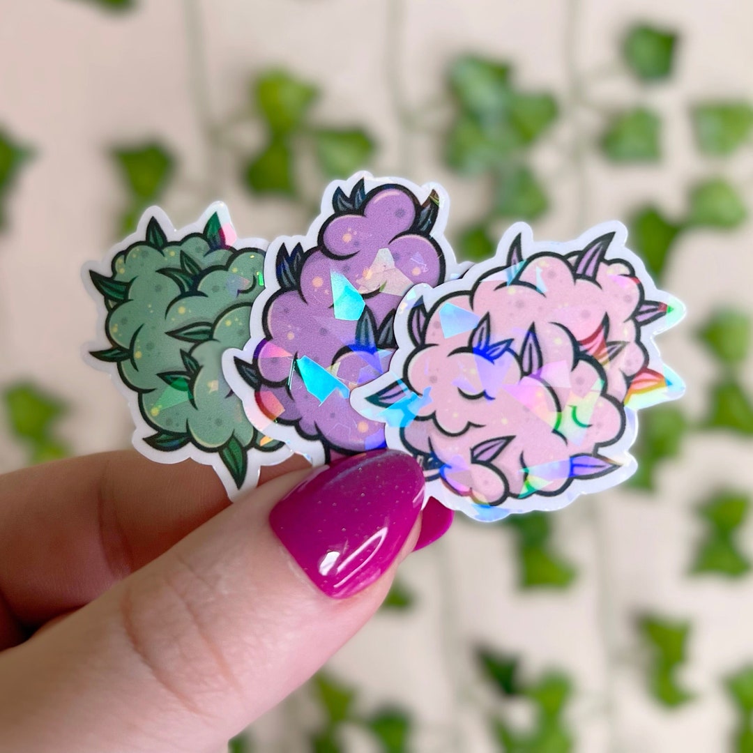 Weed Stickers | Holographic Mini Colorful Nug Trio Sticker Pack | 420 ...