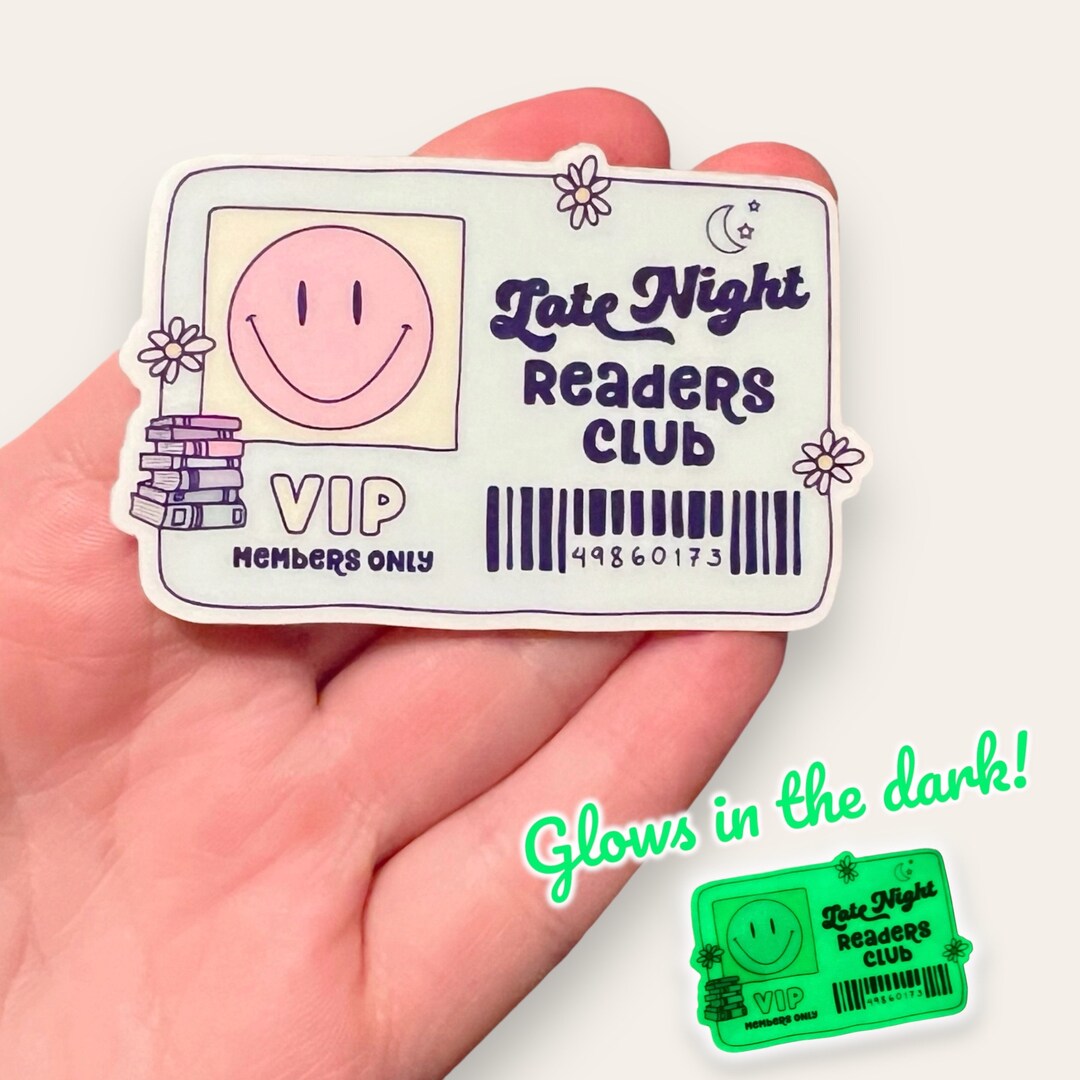 Book Sticker Glow in the Dark Late Night Readers VIP Club Member ...