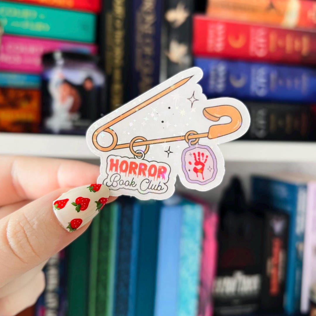 Bookish Sticker | Horror Book Club Charm Pin Holographic Sticker ...