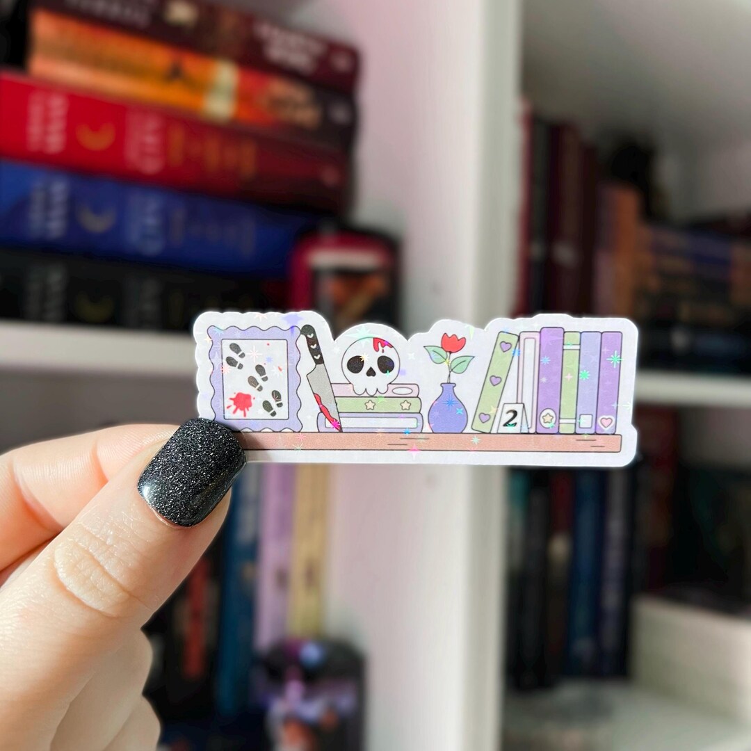 Murder Mystery Bookshelf Sticker | Skull, Knife and Clue Inspired Vinyl ...