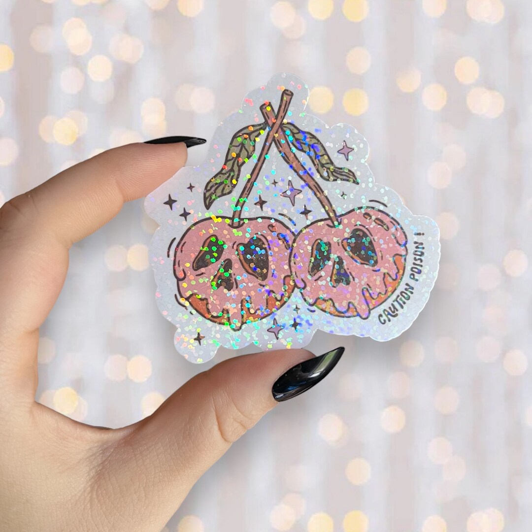 Poison Apple Sticker Holographic Retro Halloween Sticker Waterproof ...
