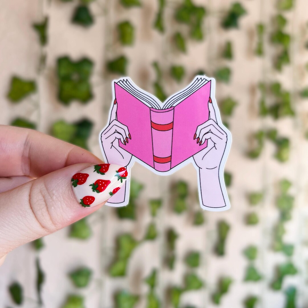 Book Sticker | Pink Aesthetic Sticker | Glossy Kindle Sticker | Vinyl ...