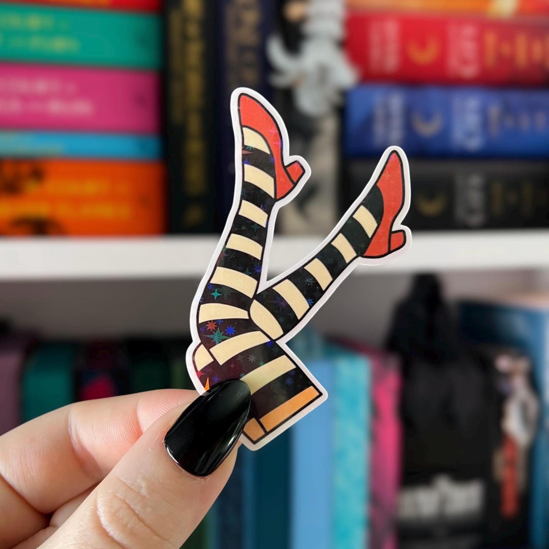 Witch Legs Sticker | Striped Tights and Heels Halloween Sticker ...