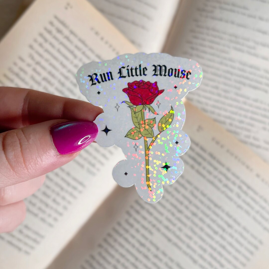 Reading Sticker | Holographic Run Little Mouse Sticker | Waterproof ...