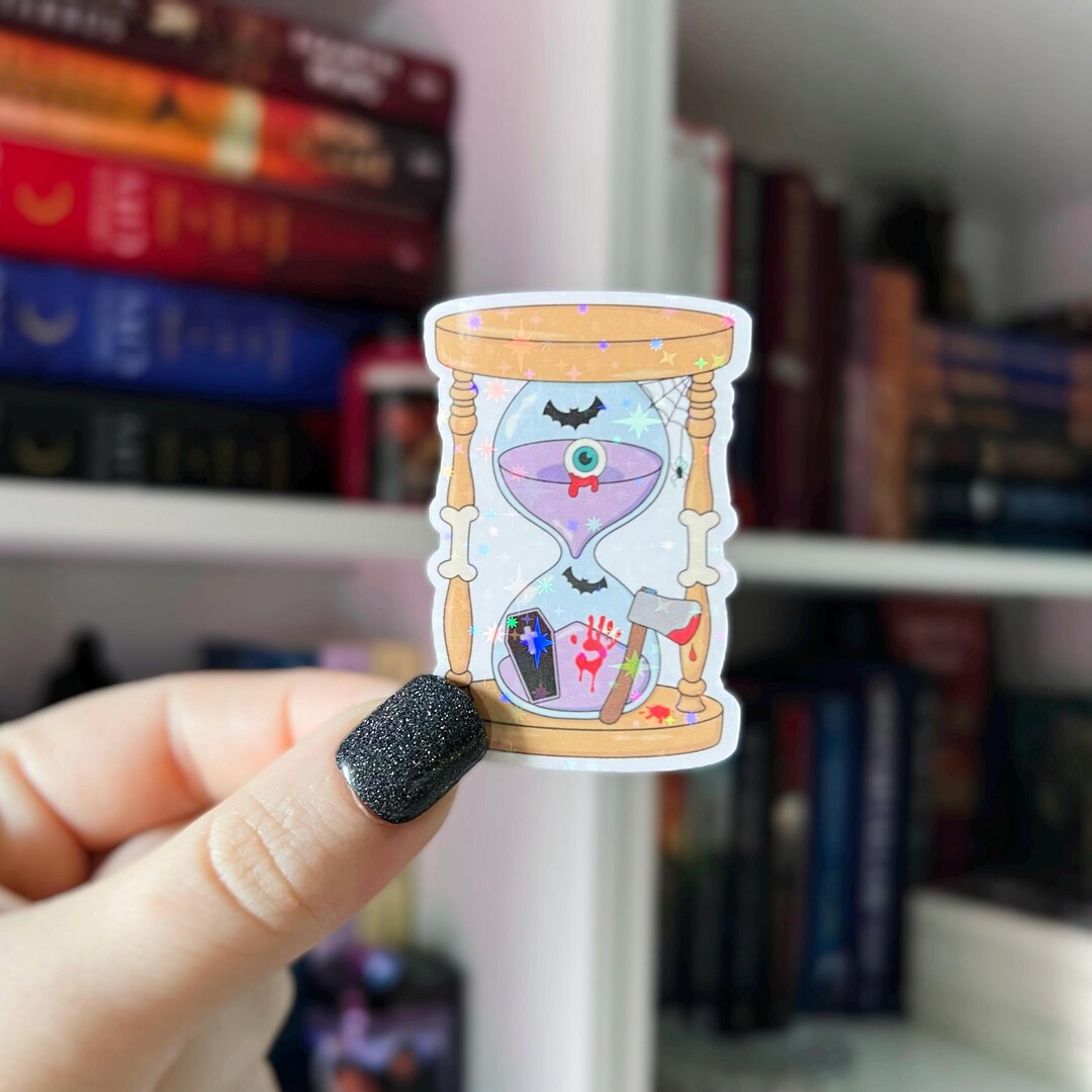 Spooky Hourglass Sticker | Horror Bookish Vinyl Sticker With Eyeball ...