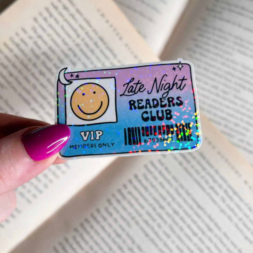 Reading Sticker | Holographic Late Night Readers Club Sticker ...
