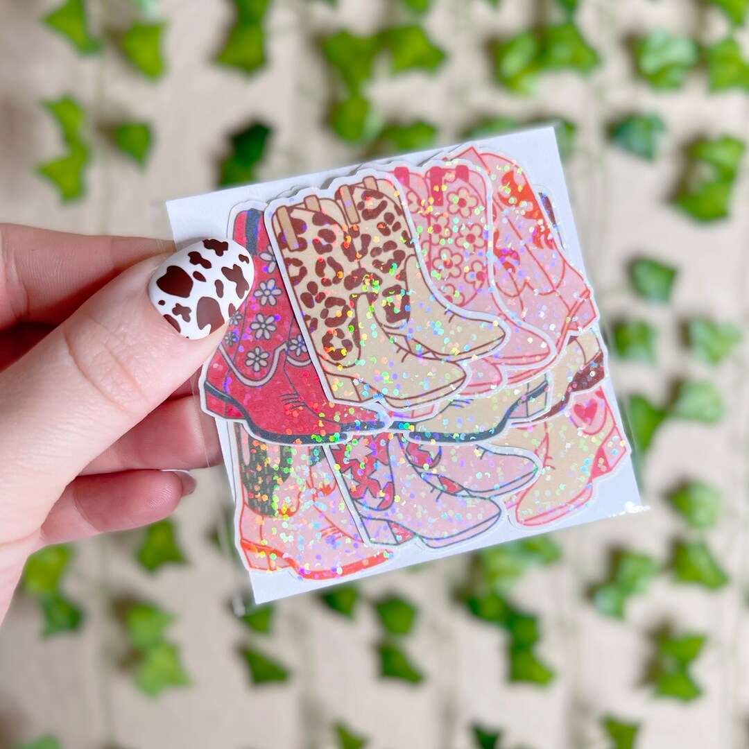 Mystery Cowboy Boots Sticker 5 Pack | Holographic Stickers | Waterproof ...