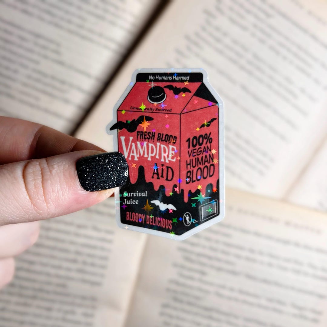 Halloween Sticker | Vampire Blood Holographic Sticker | Vinyl Laptop ...