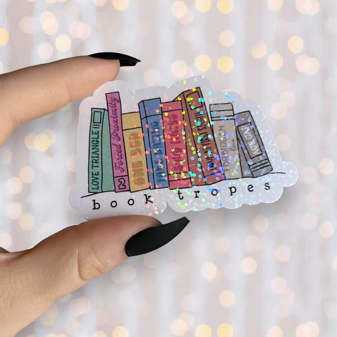 Book Sticker Holographic Book Tropes Sticker Waterproof Kindle Laptop ...