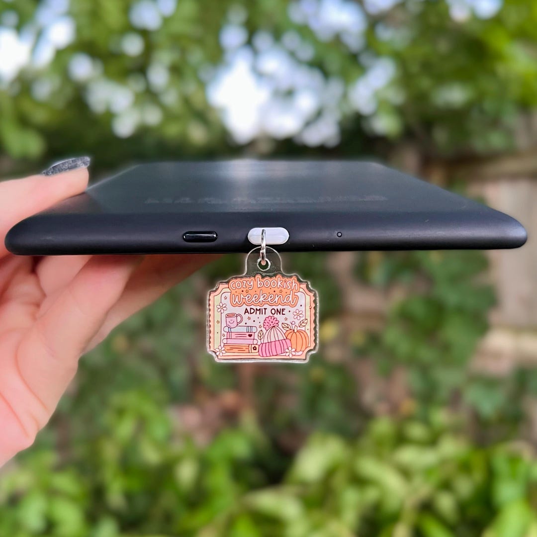 Kindle Charm, Phone Charm, USB Charm, Mini Keychain Fall Cozy Bookish ...