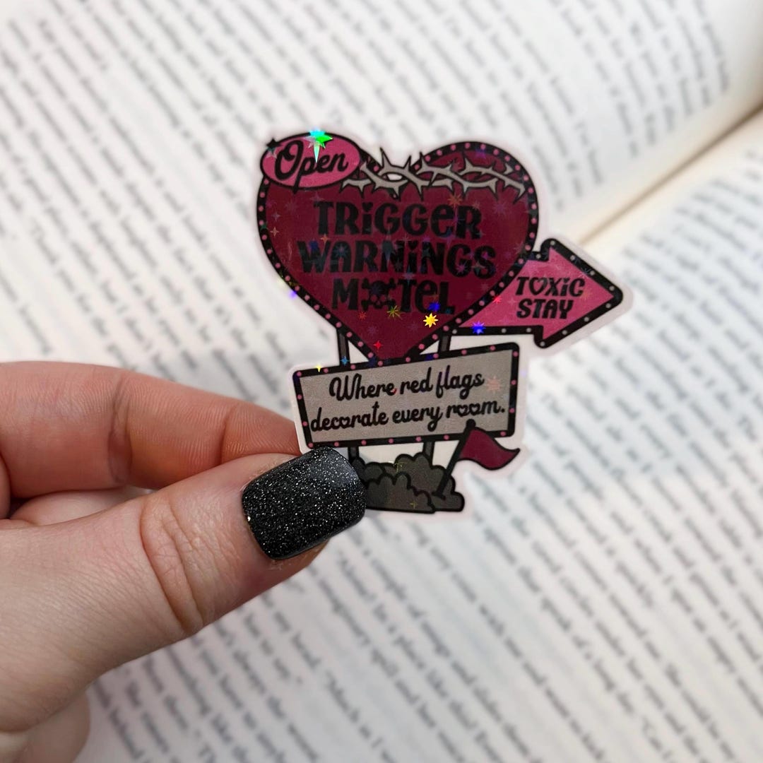 Reading Sticker | Holographic Trigger Warnings Sticker | Holographic E-reader, Kindle Sticker ...