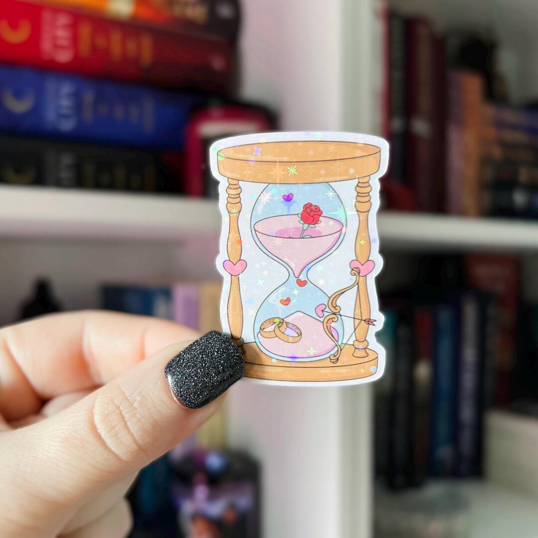 Fairytale Hourglass Sticker | Romance Bookish Vinyl Sticker With Rose ...