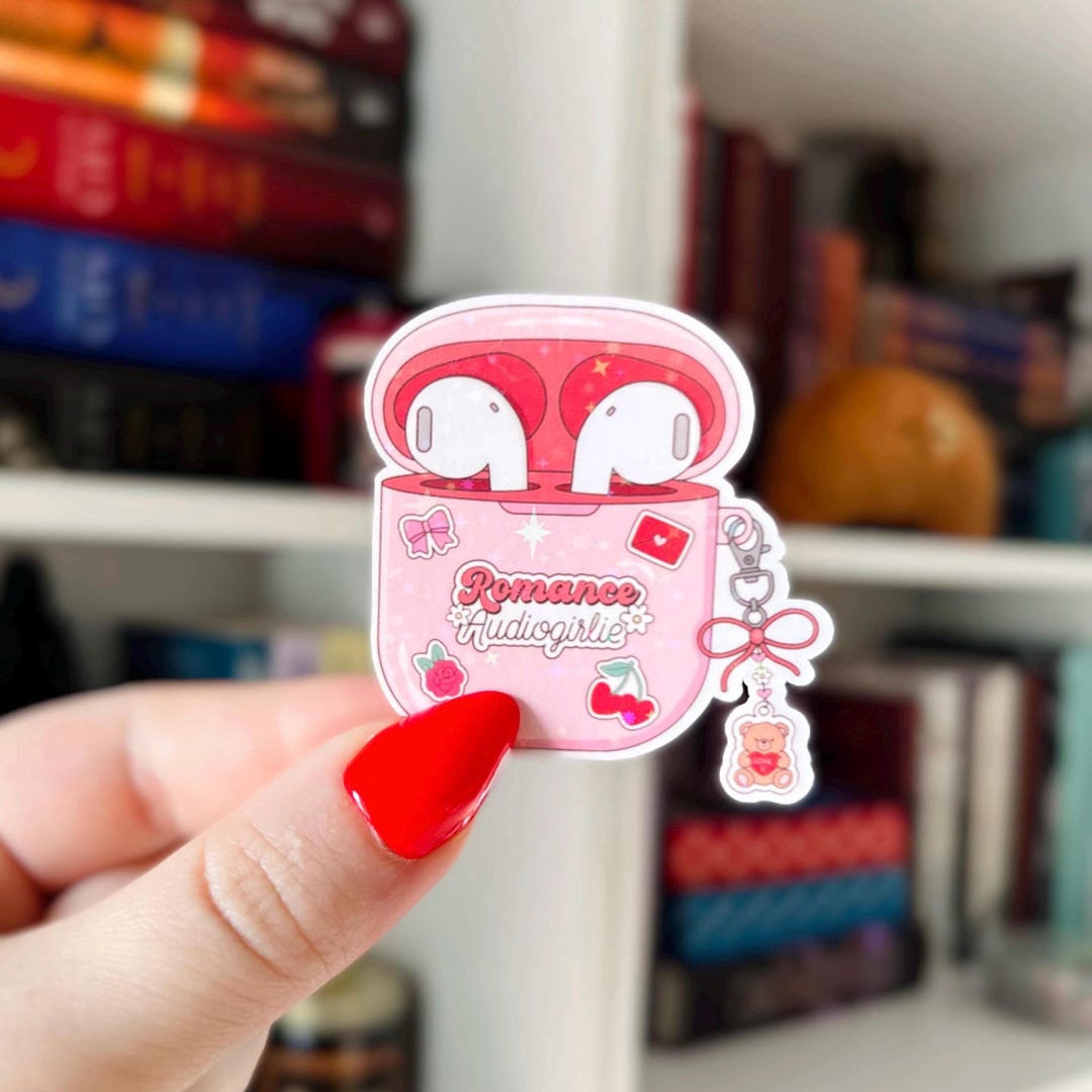 Romance Audiogirlie Earbud Sticker | Bookish Vinyl Sticker for Romance ...