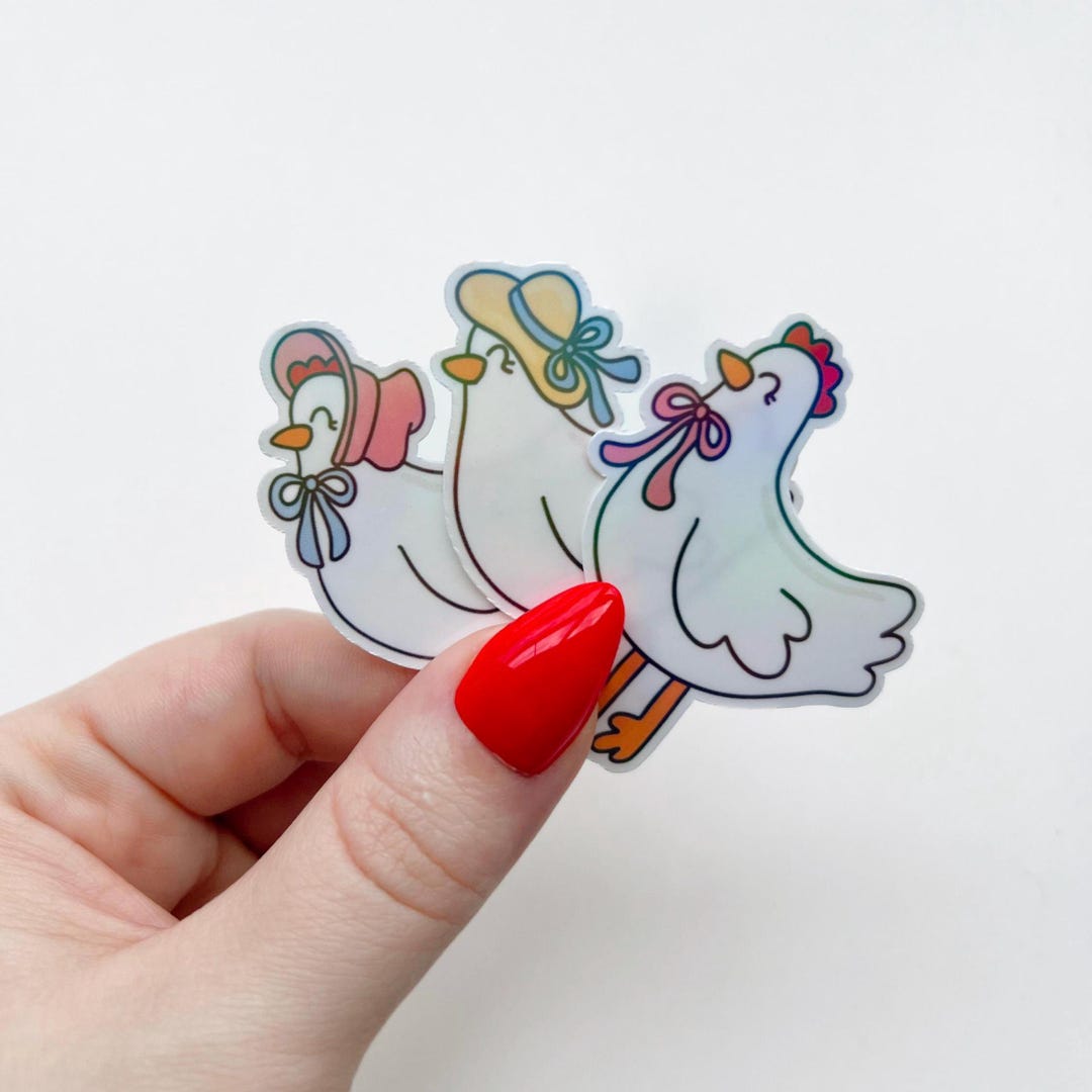 Chickens Sticker Pack | Holographic Cottagecore Chicken Kindle Stickers ...