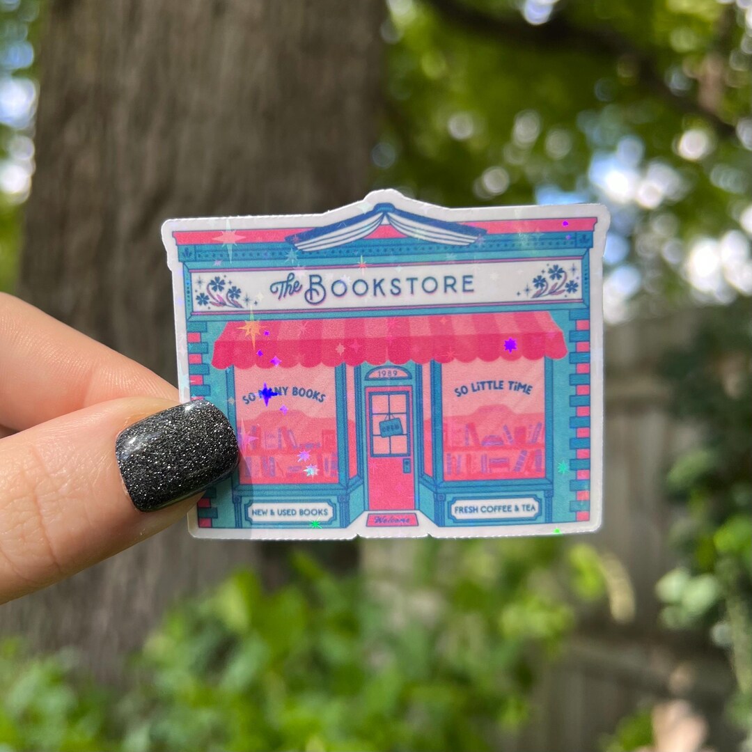 Book Sticker | Holographic the Bookstore Sticker | Waterproof Laptop ...