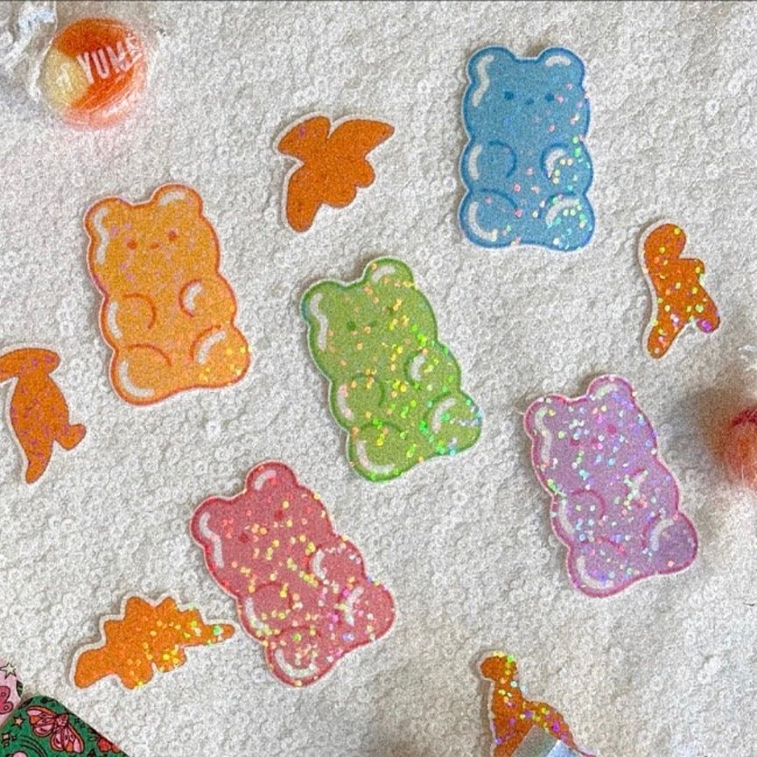 Gummy Bear Stickers Holographic 5 Piece Gummy Bear Sticker Set ...