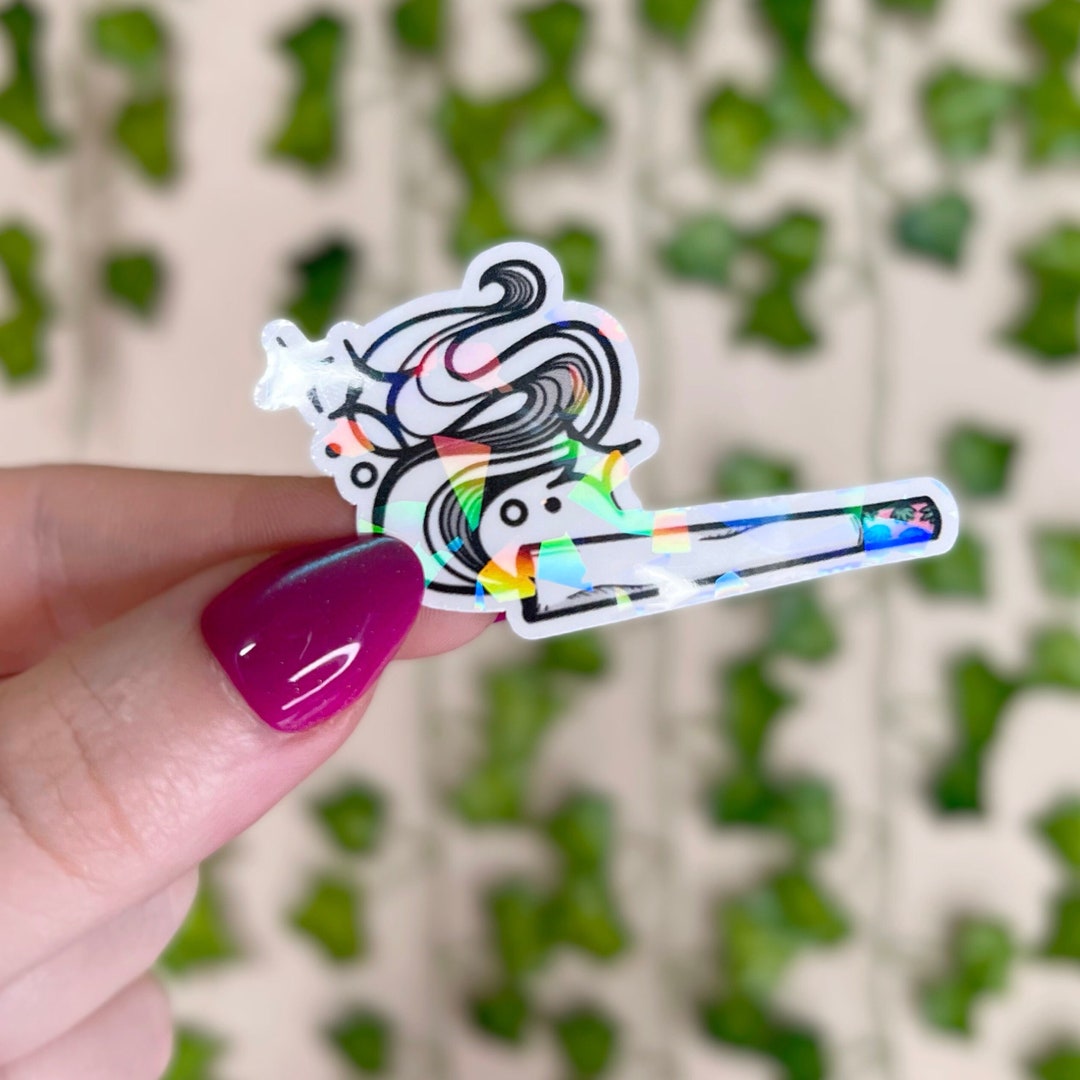 Weed Sticker Holographic Weed Smoking Sticker 420 Friendly Glitter ...