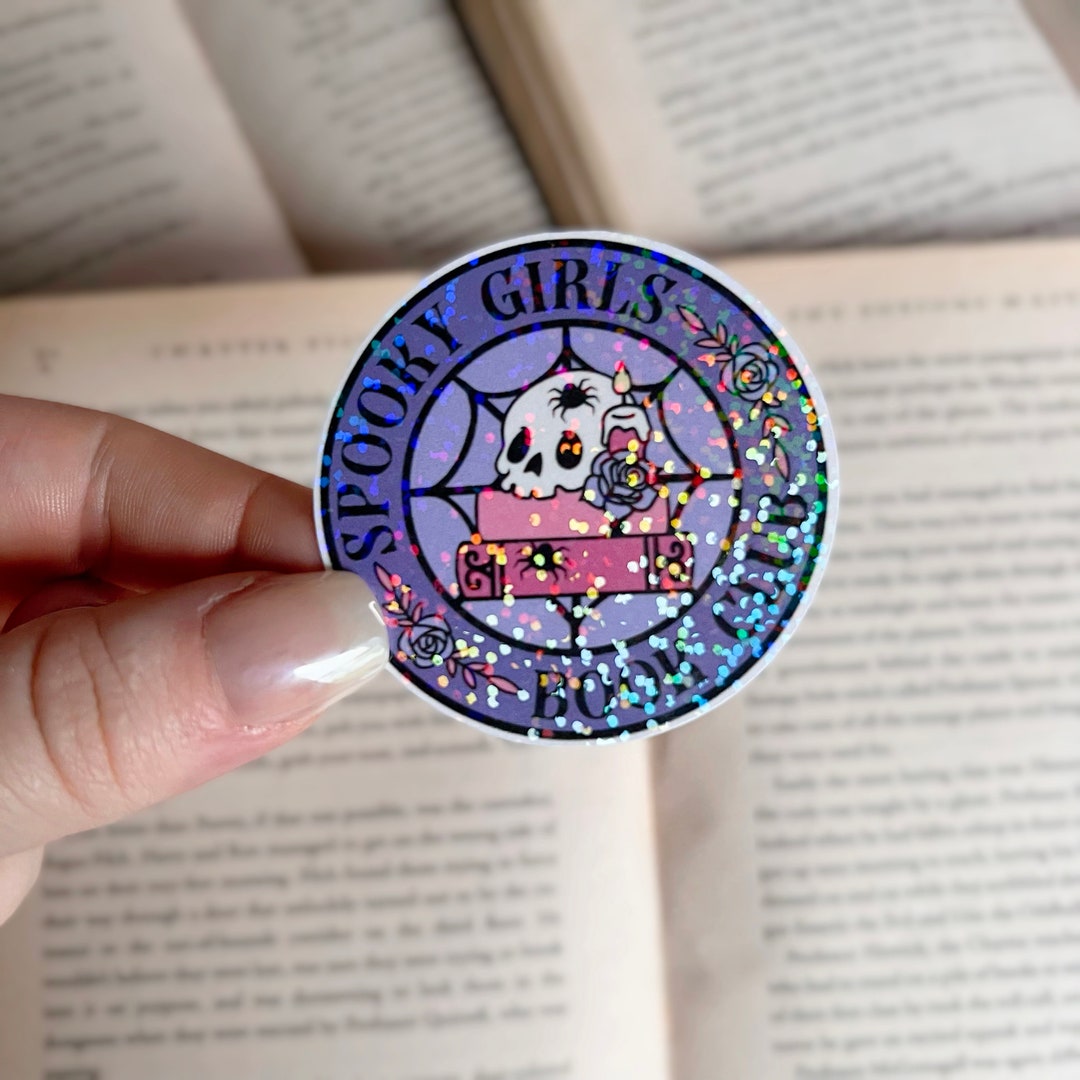 Reading Sticker | Holographic Spooky Girls Book Club Sticker | E-reader ...