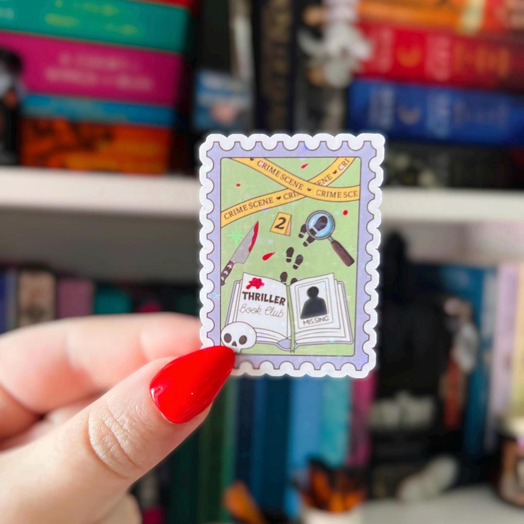 Thriller Book Club Sticker | Crime Scene Mystery Sticker for Thriller ...