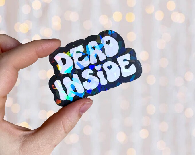 Dead Inside but Caffeinated Vinyl Decal, Funny Skeleton Car Window ...