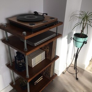 Threaded Rod Stand, Vinyl Record Stand, Shelving Cabinet, Industrial ...