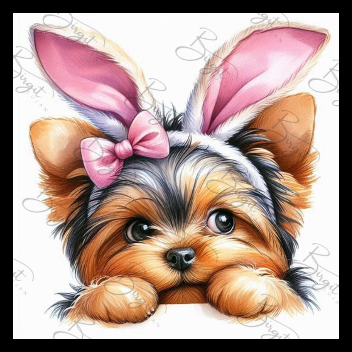 Easter Peekaboo Yorkie Png Clipart, Digital Downloads, Png, Jpg, Yorkie ...