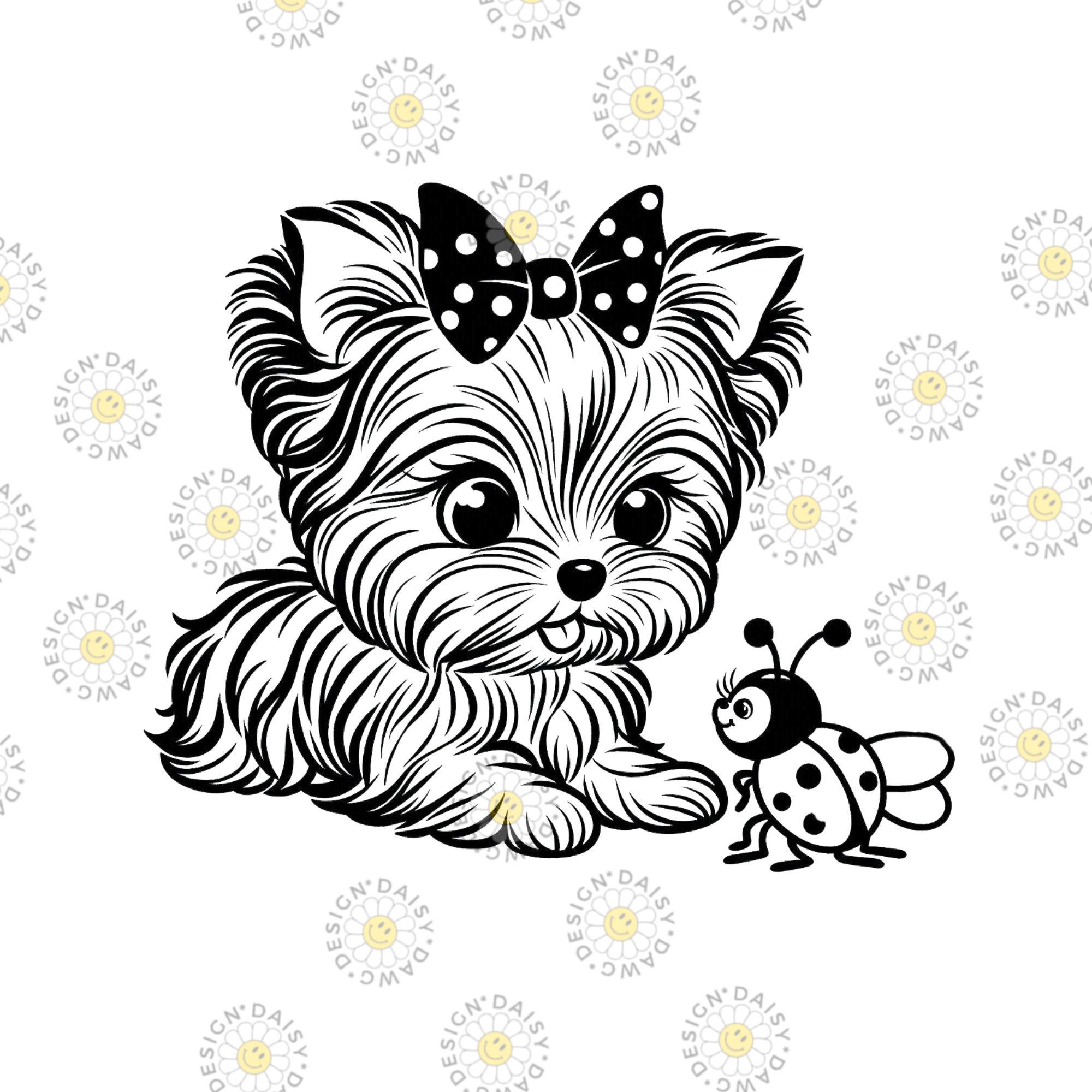 Yorkie Puppy and Ladybug Clipart, Kids Crafts (digital Download) - Etsy