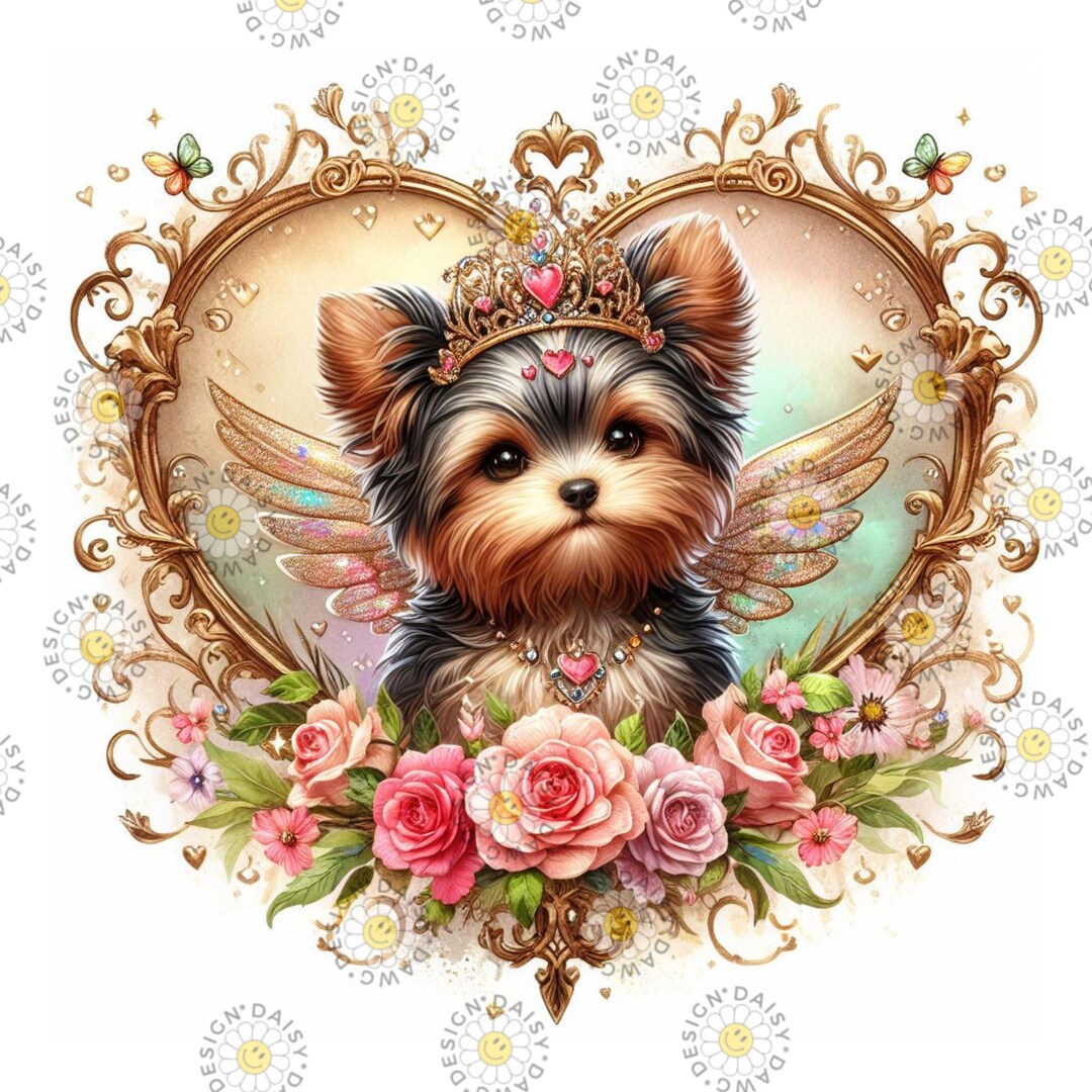 Watercolor Yorkie Angel Clipart: Memorial Dog Art (digital Download) - Etsy